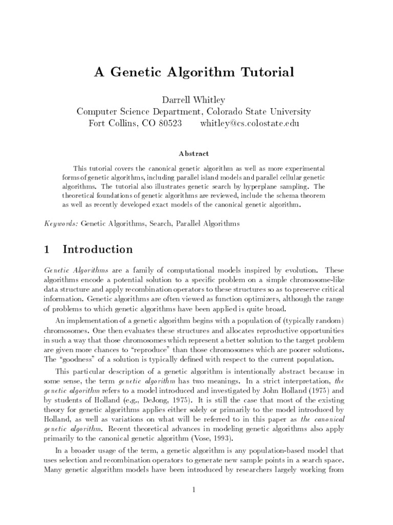 Ga Tutorial Pdf Genetic Algorithm Mathematical Optimization