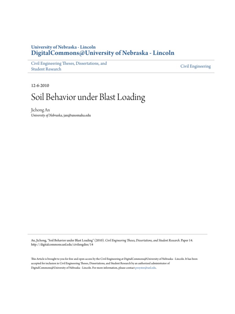Soil Behavior Under Blast Loading | PDF | Stress (Mechanics) | Plasticity (Physics)