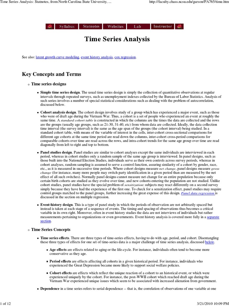 Time Series Analysis Guide from NCSU | PDF | Autoregressive Integrated ... Time Series Analysis Guide from NCSU | PDF | Autoregressive Integrated ...
