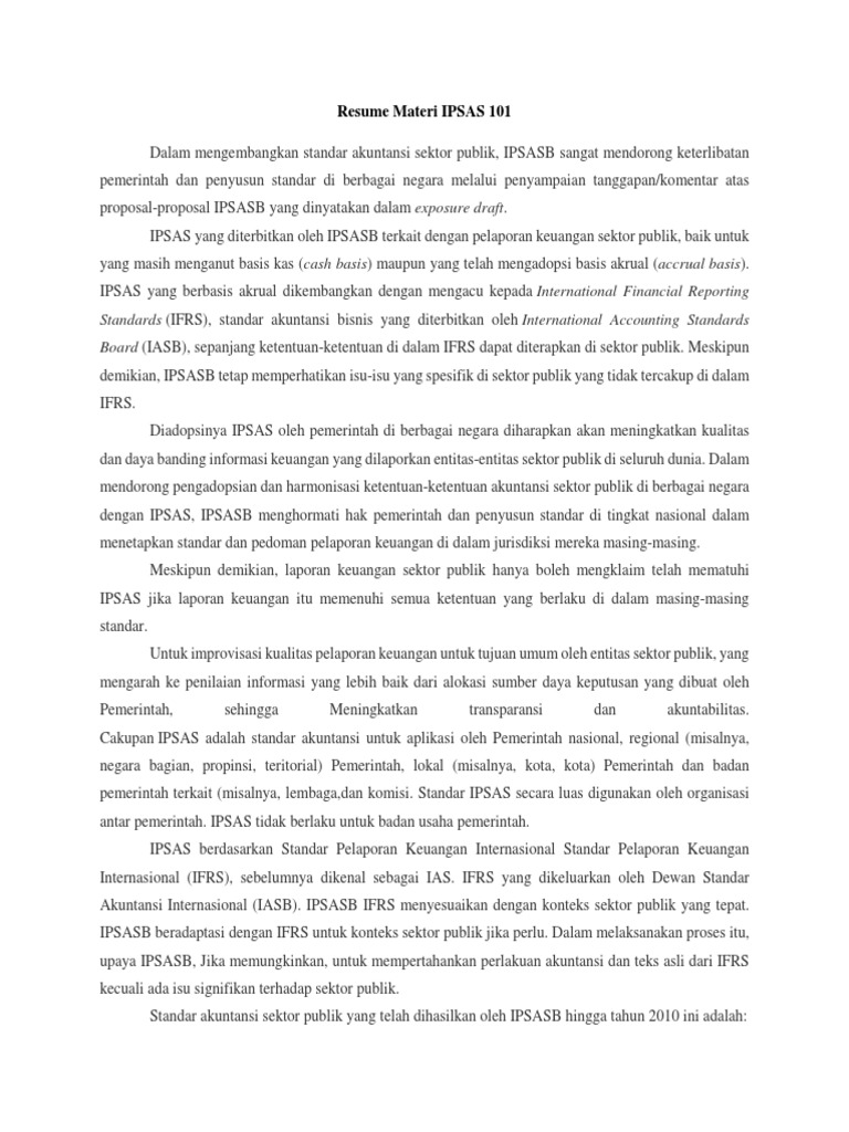 Resume Materi IPSAS 101 | PDF