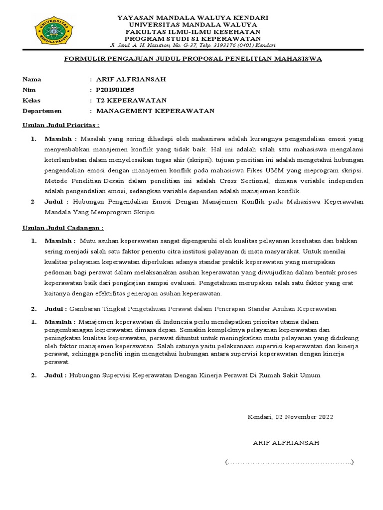 Judul File Managemenet Keperawatan Arif | PDF