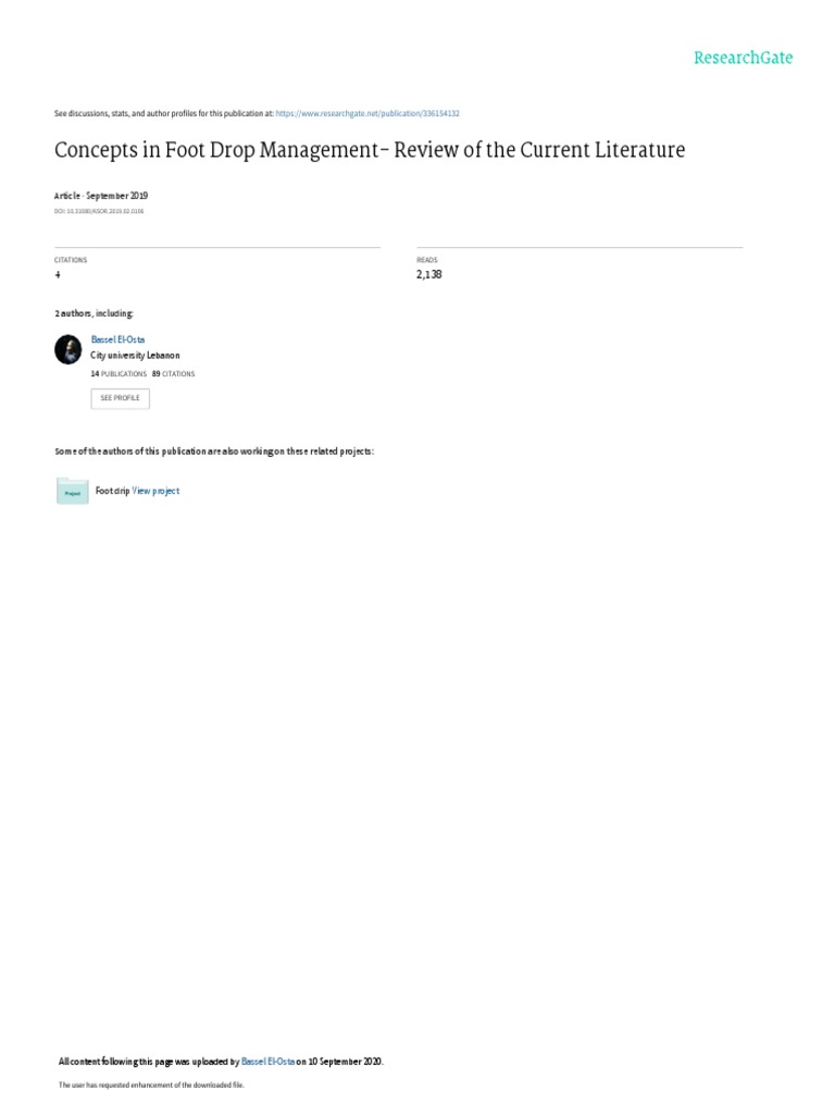 Concepts in Foot Drop Management - Review of The Cu | PDF | Botulinum ...