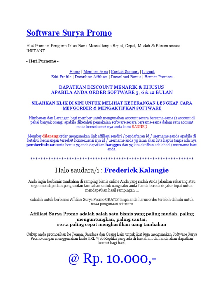 Software Surya Promo | PDF
