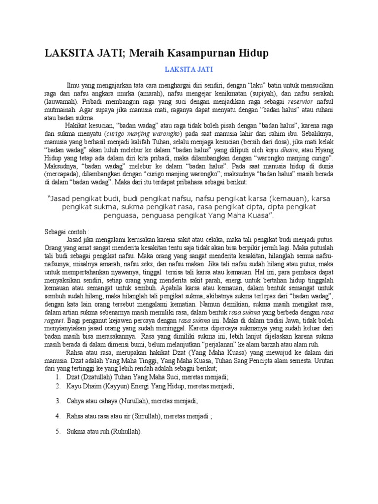 Laksita Jati | PDF | Filsafat