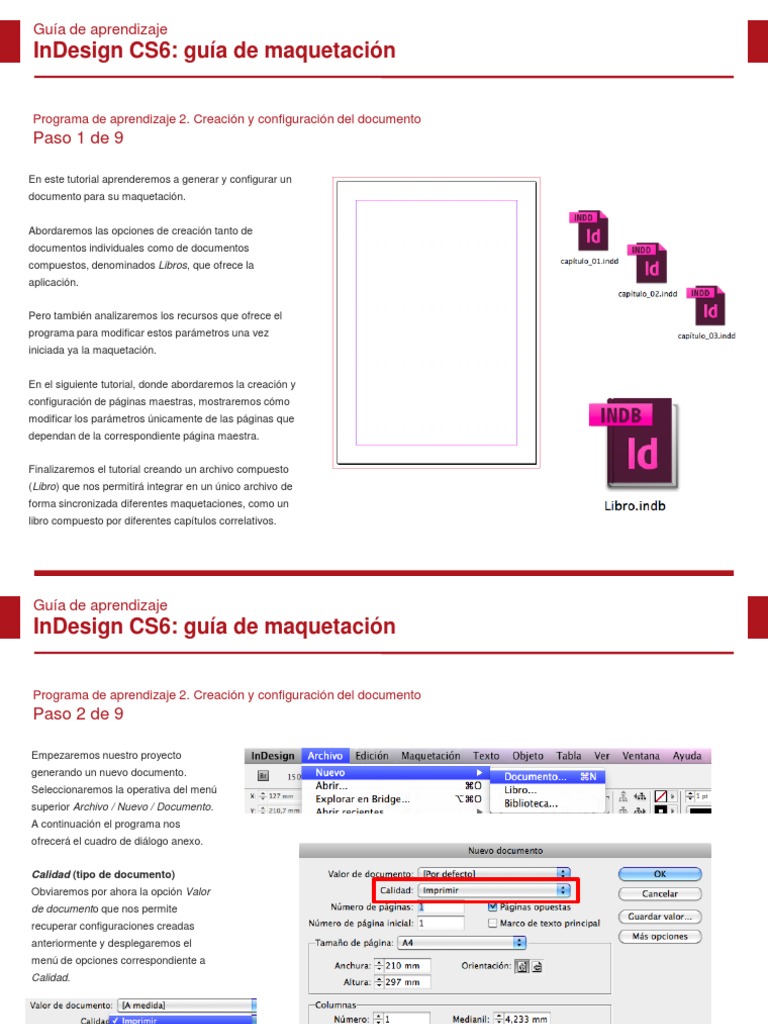 02 INDESIGN Creación Configuración Documento | PDF | Diseño de página ...