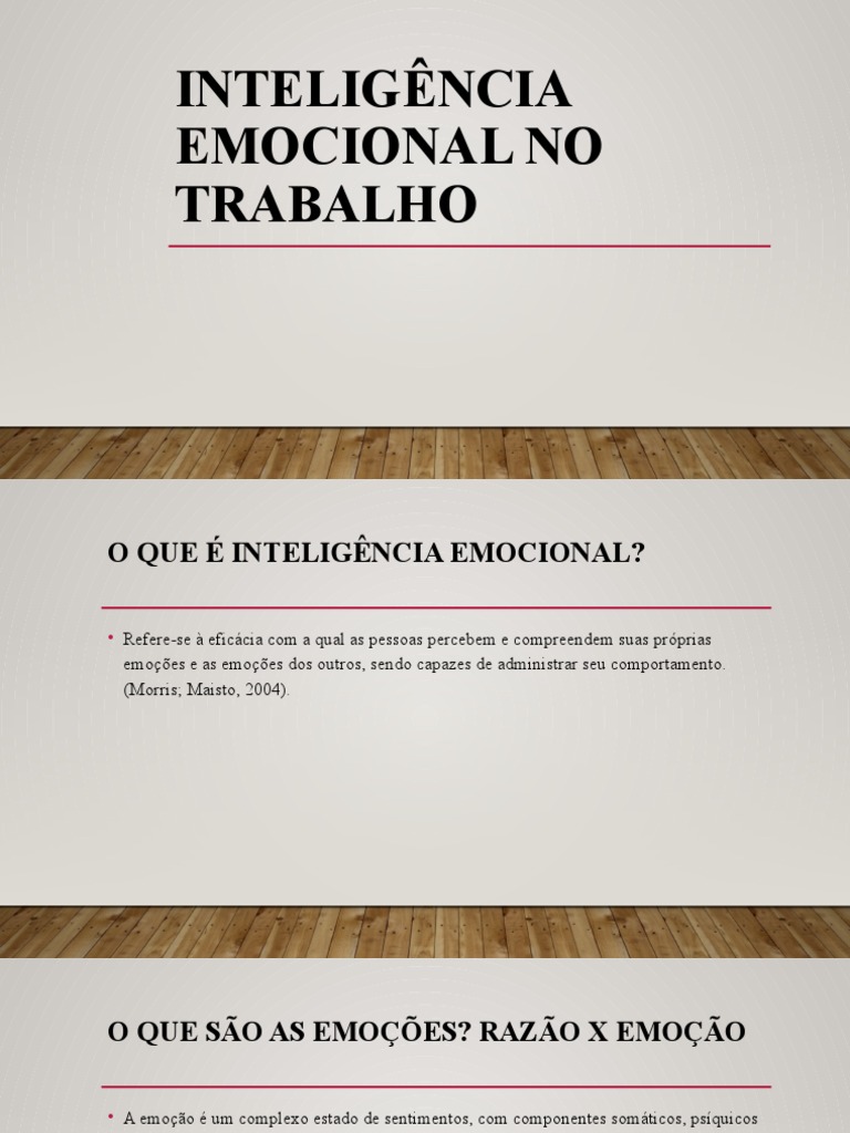 INTELIGÊNCIA EMOCIONAL NO TRABALHO (Salvo Automaticamente) | PDF ...