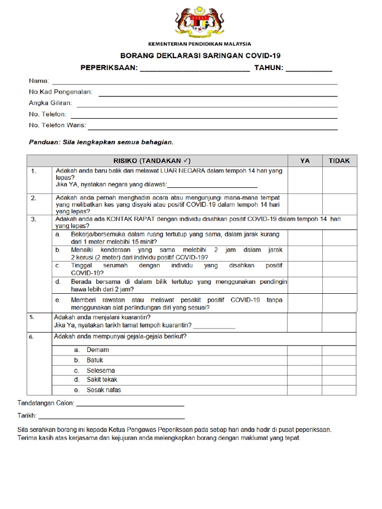 Borang 1 | PDF