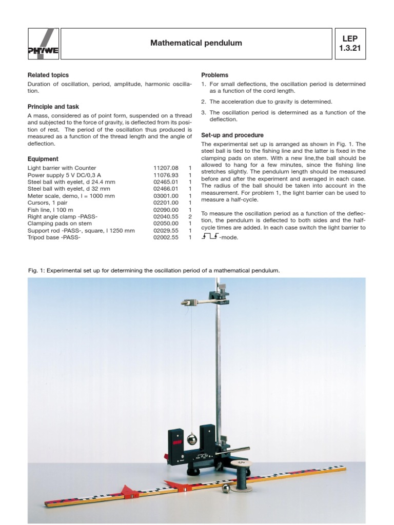 Mathematical Pendulum | Pendulum | Physics & Mathematics
