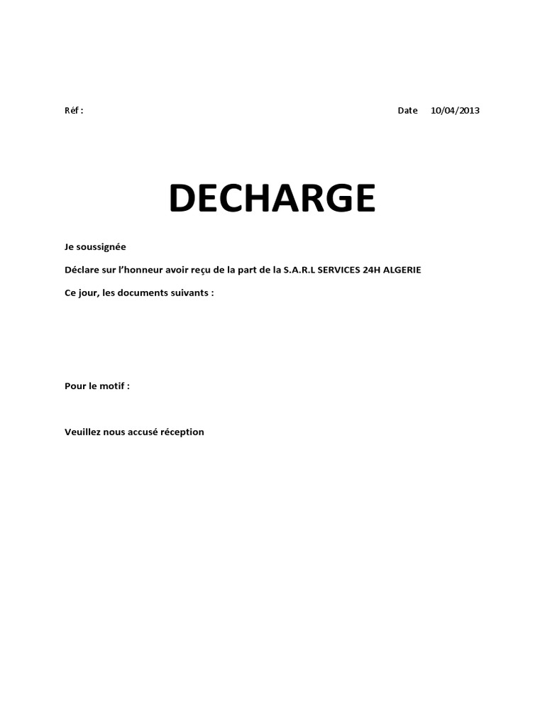 Modèle de décharge simple à utiliser | PDF | Droit