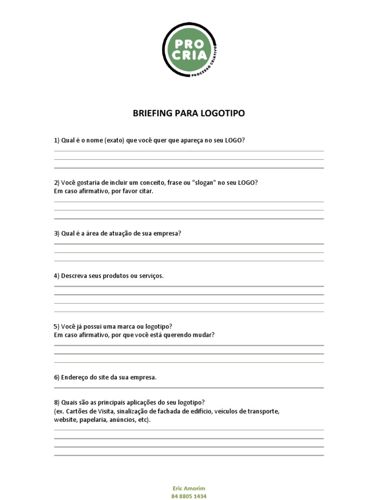 Briefing para Criação de Logotipo | PDF