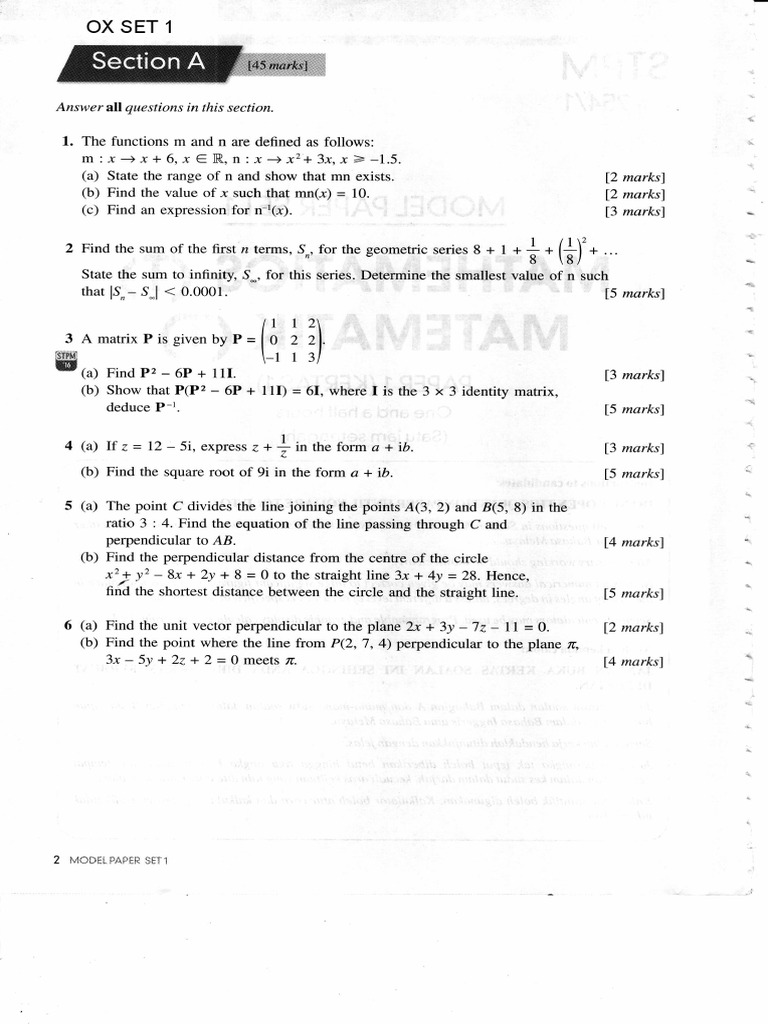 Oxford Fajar-Paper 1-8 Set | PDF | Circle | Equations