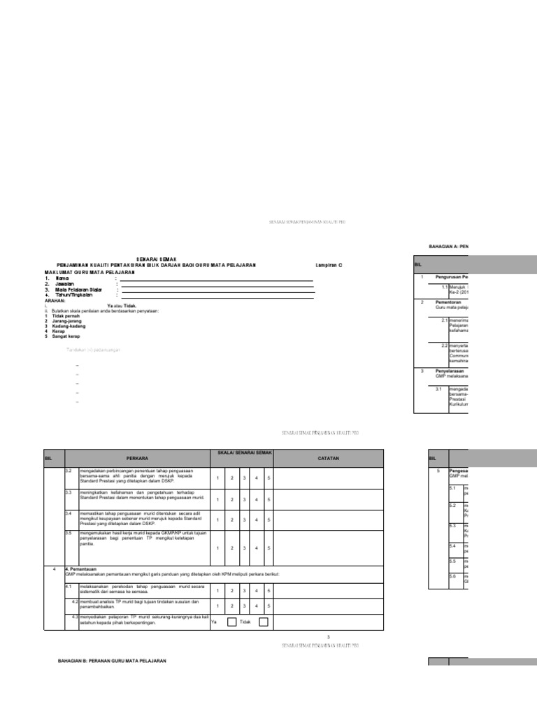 Penjaminan Kualiti Lampiran C | PDF