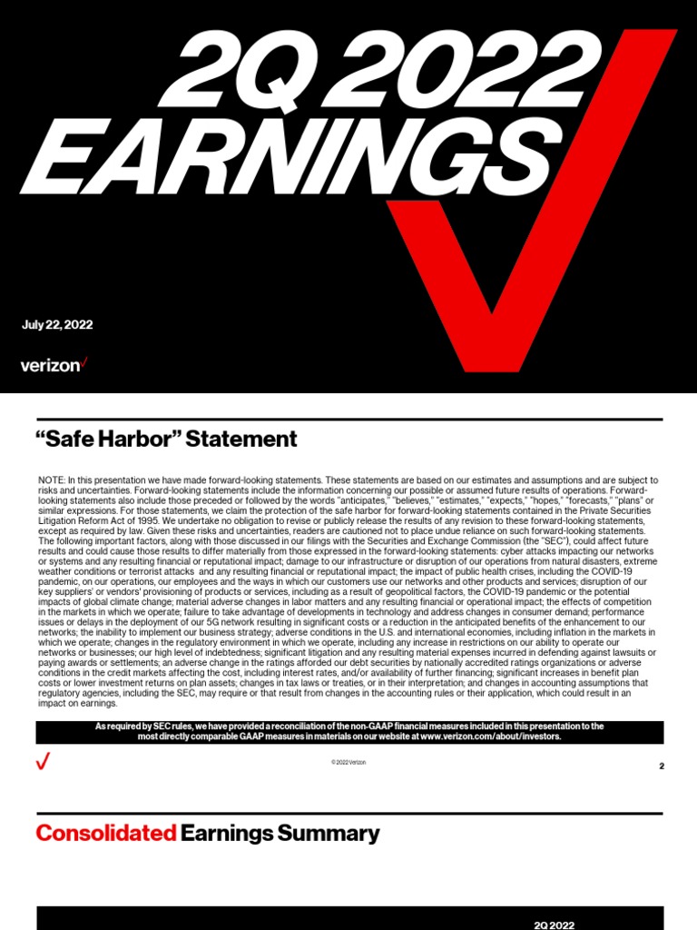 VZ Presentation 2022Q2 | Descargar gratis PDF | Debt | Business