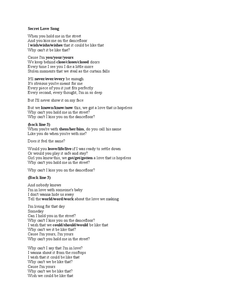 Lirik Secret Love Song | PDF