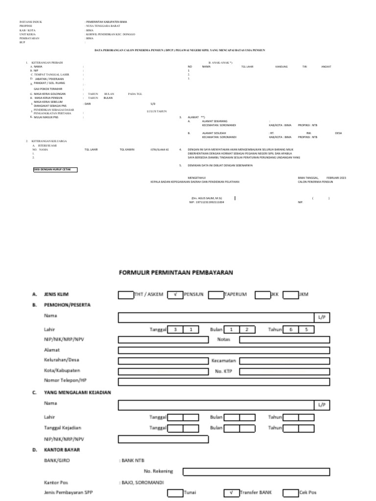 Form Pengajuan Pembayaran | PDF