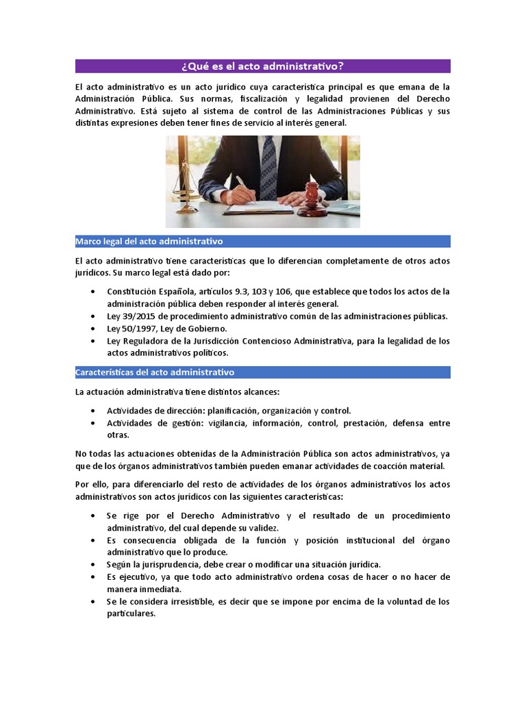 Qué Es El Acto Administrativo | PDF | Ley administrativa | Justicia