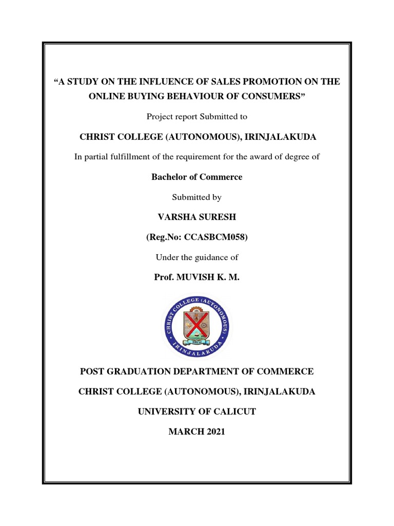 Project Report Submitted To | PDF | Marketing | Consumer Behaviour