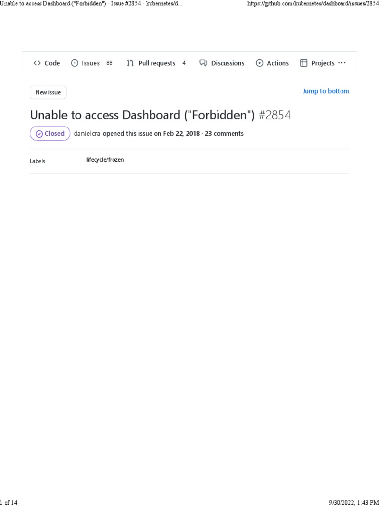 Unable To Access Dashboard (Forbidden) Issue #2854 Kubernetes ... Unable To Access Dashboard (Forbidden) Issue #2854 Kubernetes ...