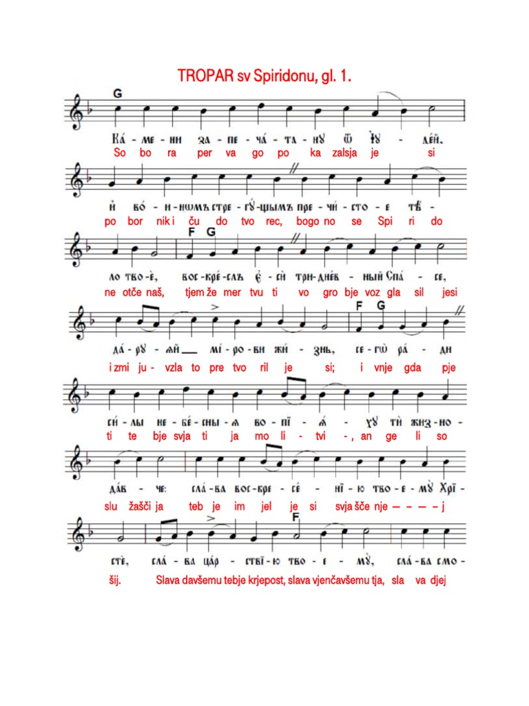 Tropar SV Spiridonu gl.1 | PDF