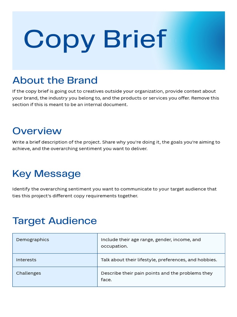 Copy Brief | PDF | Career & Growth