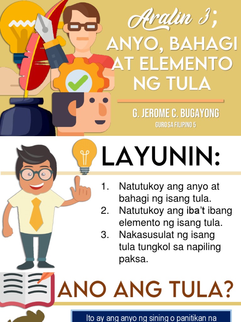 Anyo Bahagi at Elemento NG Tula | PDF