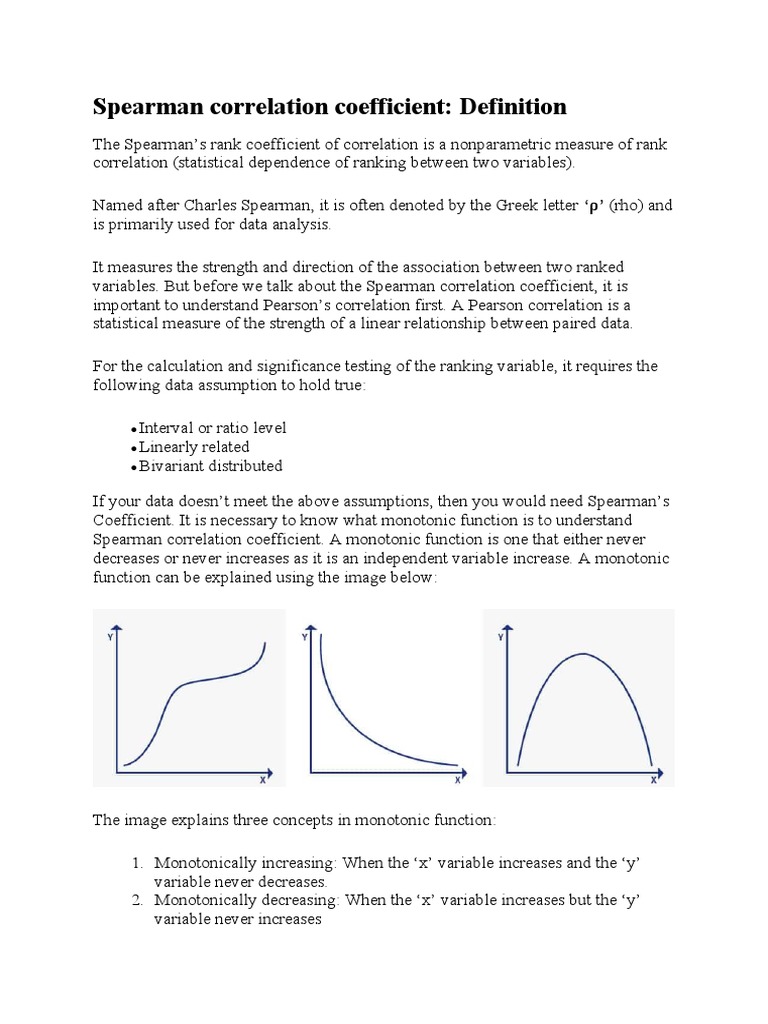 Spearman Correlation Coefficient | PDF | Spearman's Rank Correlation Coefficient | Multivariate ...