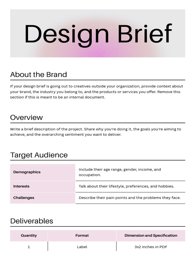 Design Brief | PDF