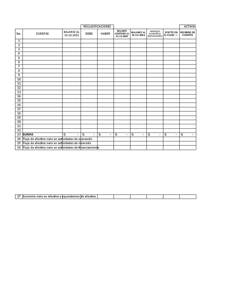 Formato Flujo de Efectivo | PDF