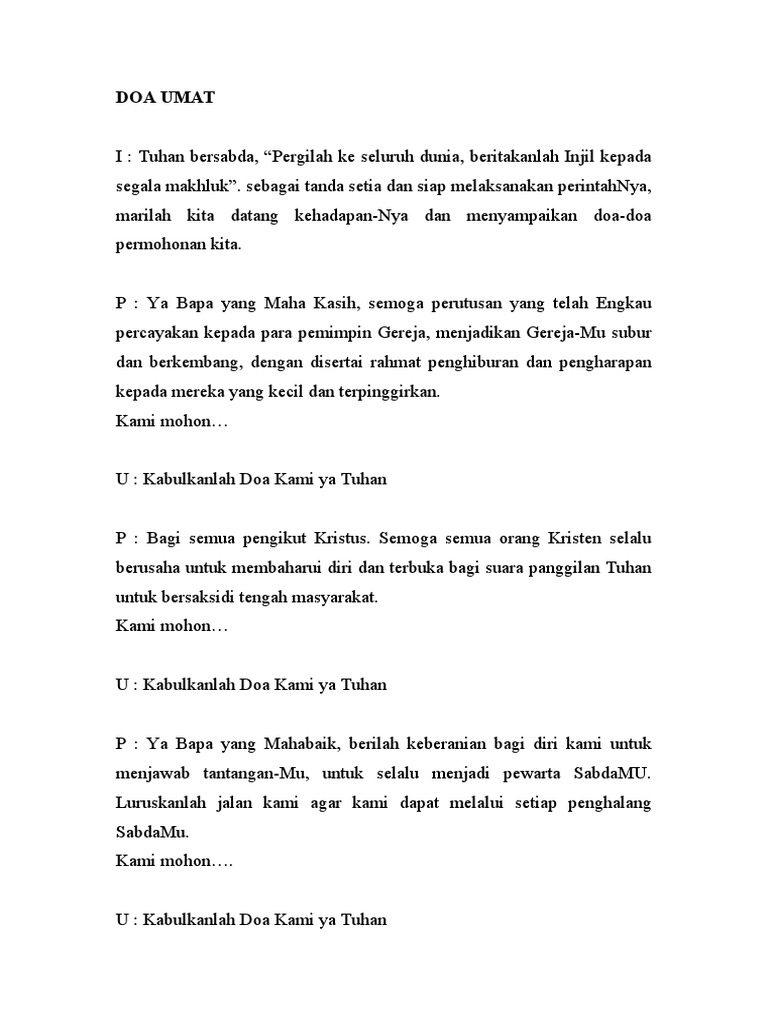 Doa Umat | PDF