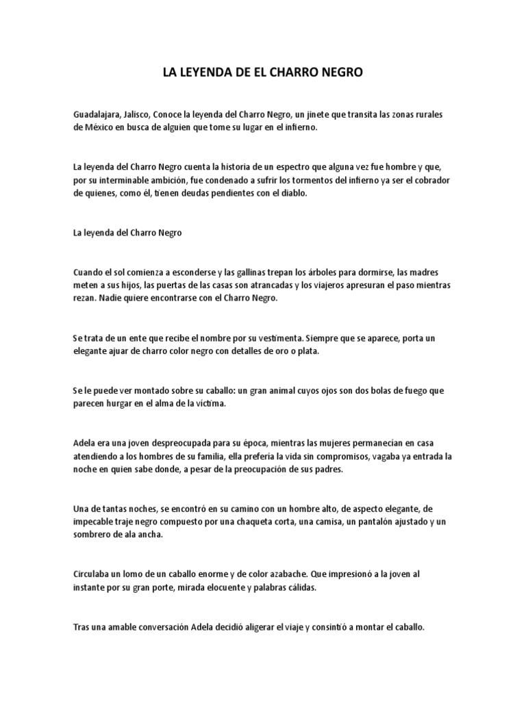 La Leyenda de El Charro Negro | PDF | Novela negra, policíaca y suspenso