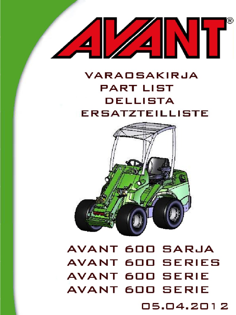 Avant 600 Parts List BEFORE XXXXX1310 | PDF