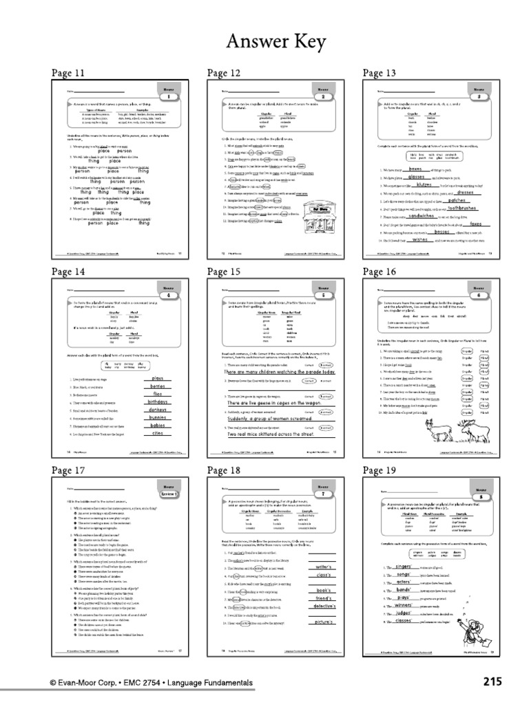 Language Fundamentals Answer Key | PDF