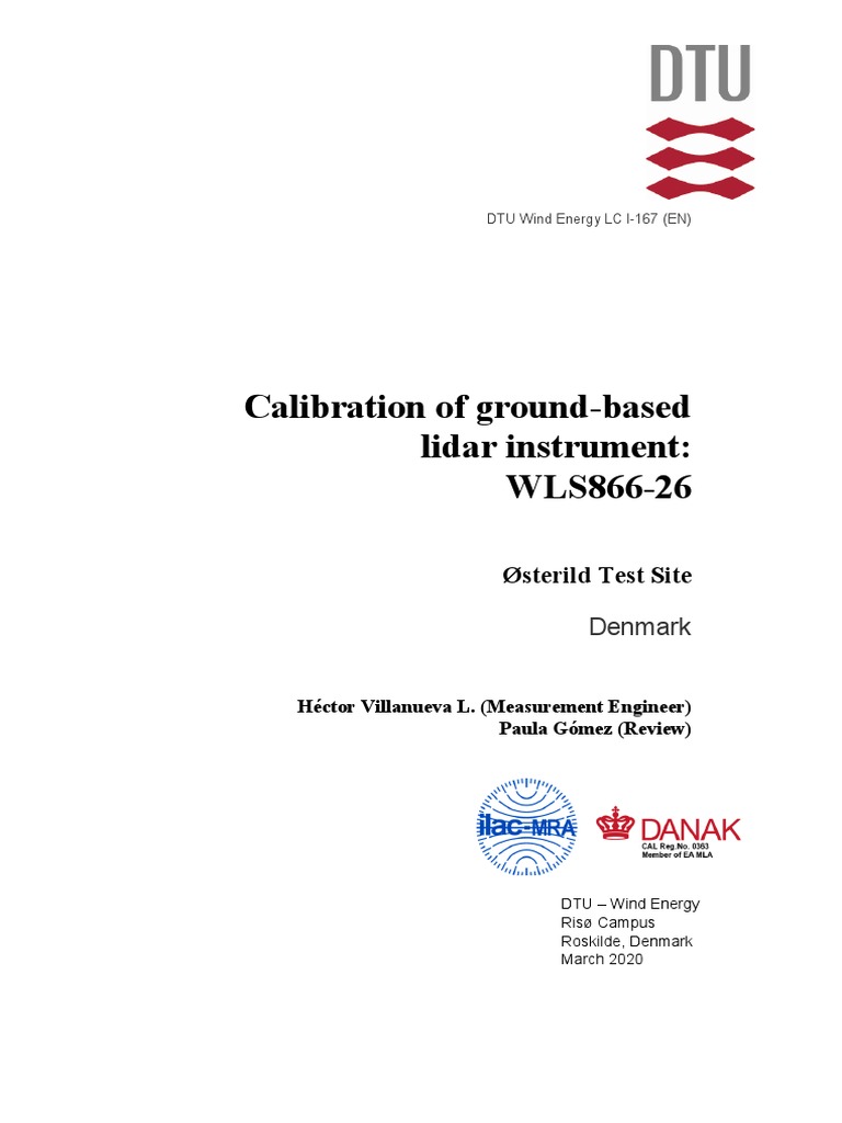 Calibration of Ground-Based Lidar Instrument Wls866!26!0 | PDF | Errors ...