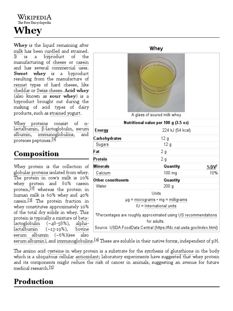 Nutritious liquid byproduct of cheese production | PDF | Dairy Products ...