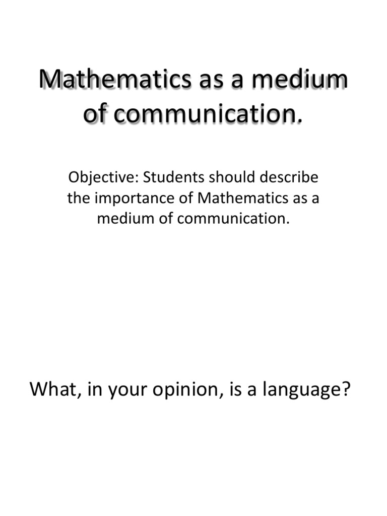 Math: A Universal Language | PDF | Learning | Communication
