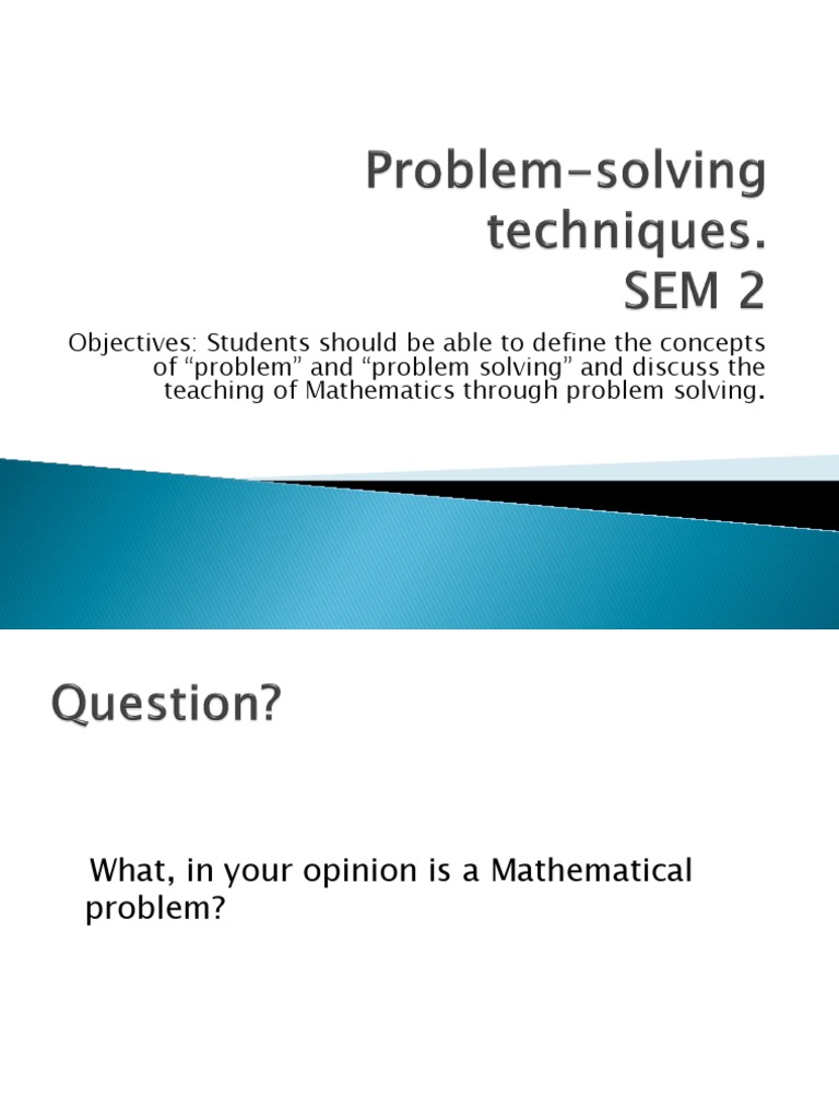 Problem-Solving Techniques in Mathematics | PDF | Learning | Area