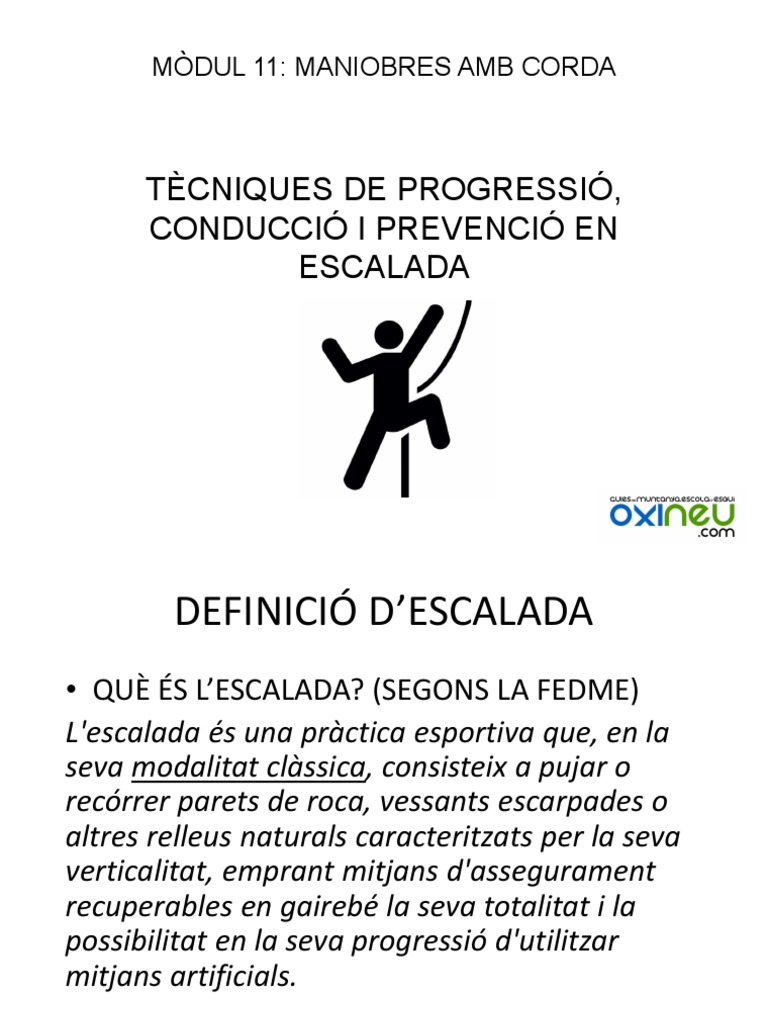 Tècniques de Progressió en Escalada | PDF