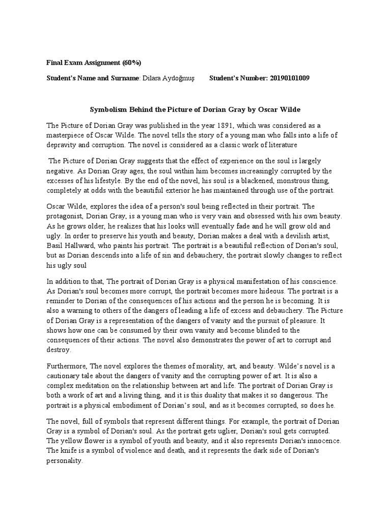 Victorian Drama Final 20190101009 | PDF | The Picture Of Dorian Gray