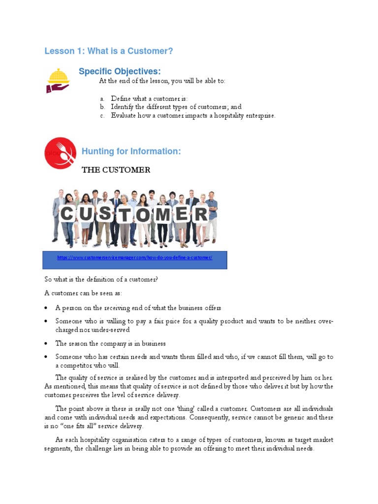 Lesson 1 - What Is A Customer | PDF | Customer | Economies