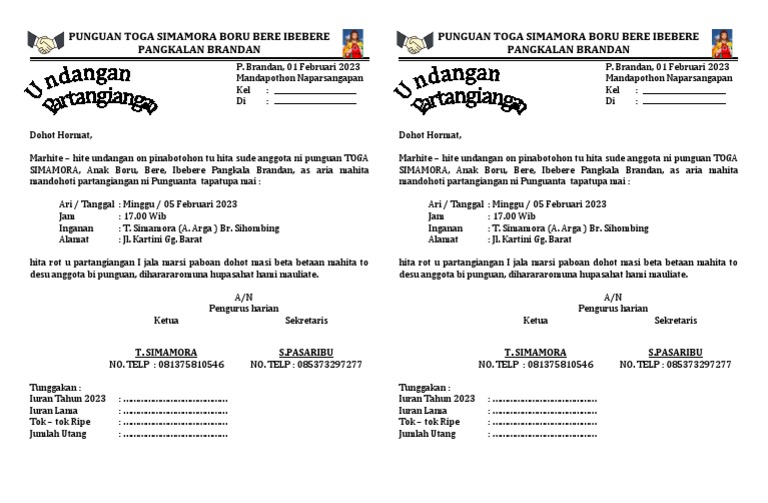 Undangan Partangiangan Toga Simamora | PDF