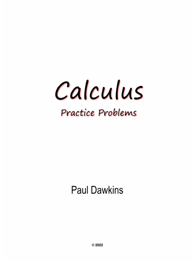 Calculus Problems Pdf Derivative Maxima And Minima