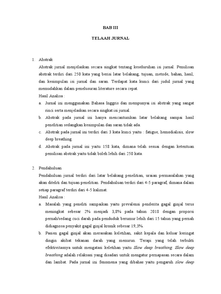 Bab 3 Telaah Jurnal Fix | PDF