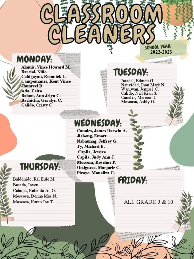 Classroom Cleaners | PDF