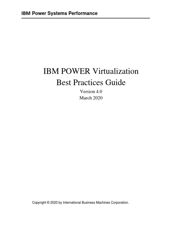 Ibm Power Virtualization Best Practices Guide Pdf Central Processing Unit Multi Core Processor