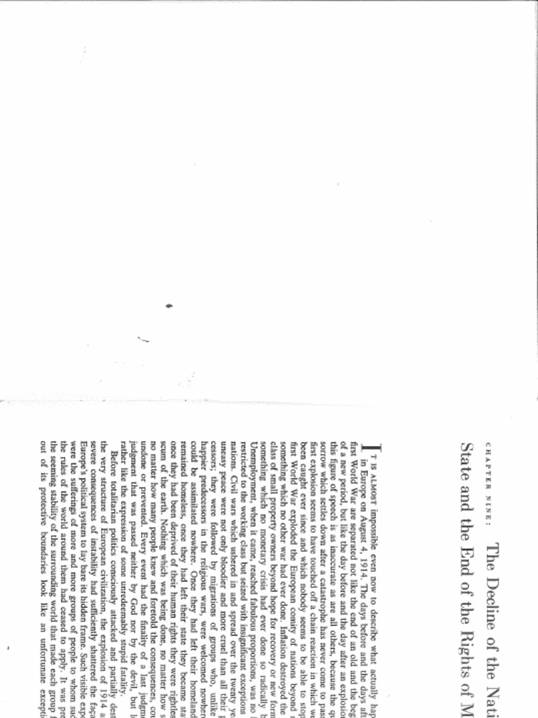Arendt Decline of Nation State End of The Rights of Man | PDF