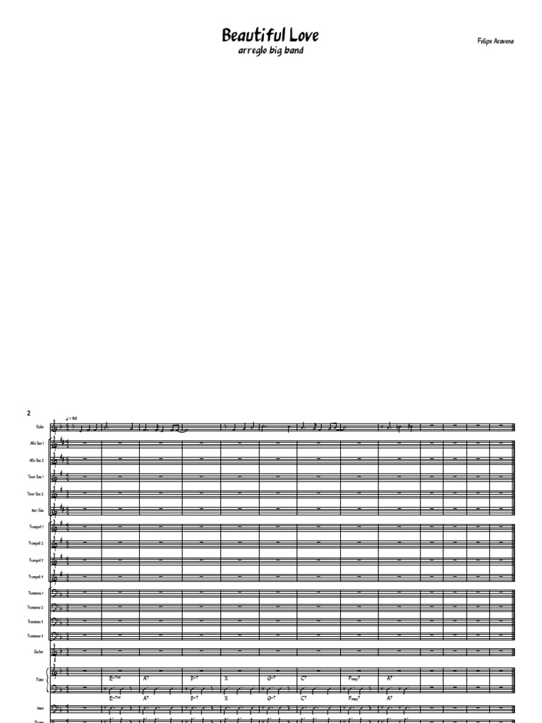 Felipe Aravena's Beautiful Love Big Band Arrangement | PDF | Musical ...