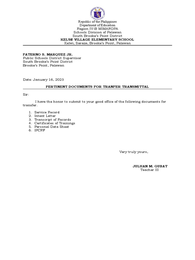 Transmittal | PDF