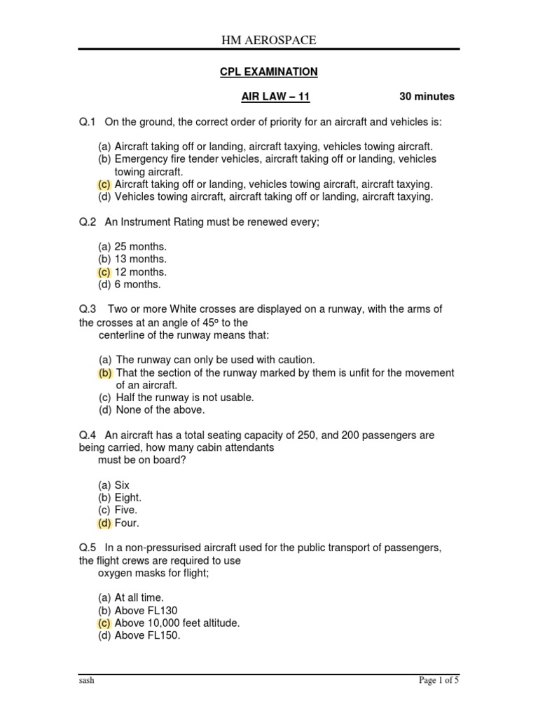 CPL Air Law Exam Prep | PDF | Instrument Flight Rules | Visual Flight Rules