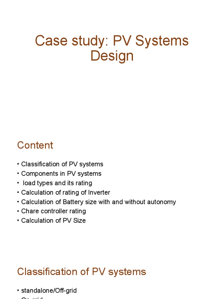 Case study on designing a standalone PV system for household loads ...