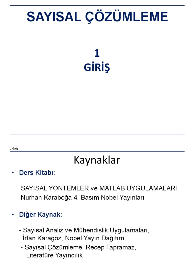 Sdu Sayisal Cozumleme Slayt | PDF